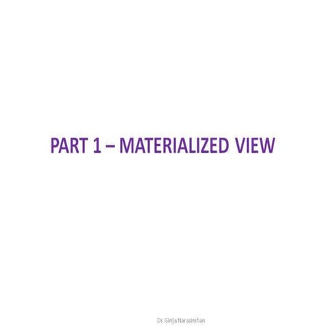 Part1 materialized view | PPT