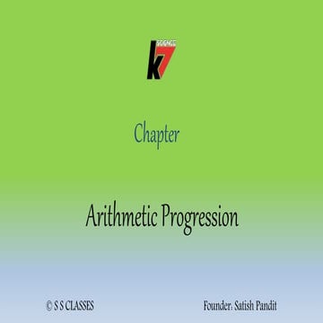 Arithmetic Progression PART 1 ( INTRODUCTION ) | PPTX