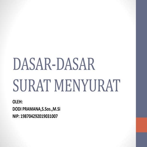 Part 1 dasar dasar surat menyurat (1) | PPTX