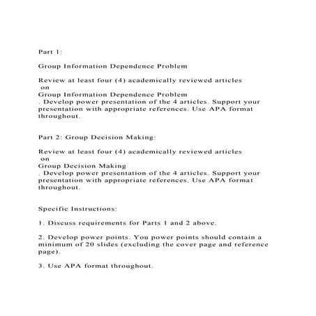 Part 1Group Information Dependence ProblemReview at lea.docx