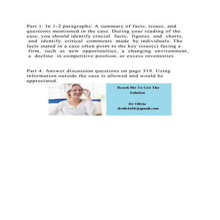 Part 1 In 1-2 paragraphs A summary of facts, issues, and questions | DOCX