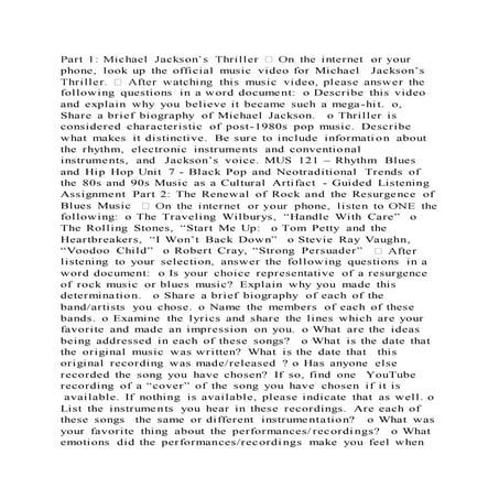 Part 1 michael jackson’s thriller on the internet or your phone, | PDF