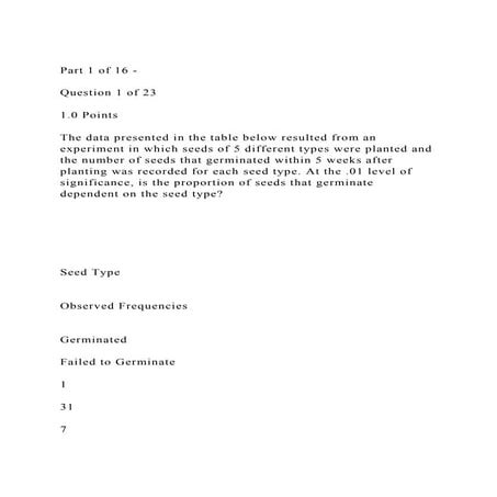 Part 1 of 16 - Question 1 of 231.0 PointsThe data pres.docx | Physics ...
