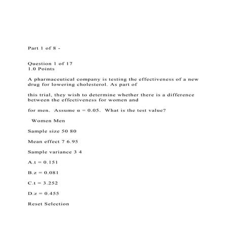 Part 1 of 8 - Question 1 of 17 1.0 Points A pha.docx