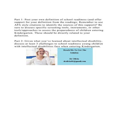 Part 1 Post your own definition of school readiness (and offer .docx