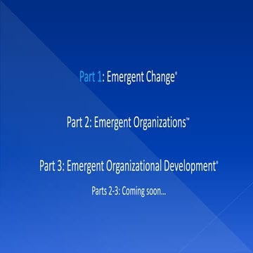 Part 1 'Emergent Change' 2.3.1.1 | PPTX