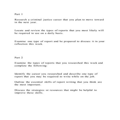 Part 1Research a criminal justice career that you plan to move t | PDF