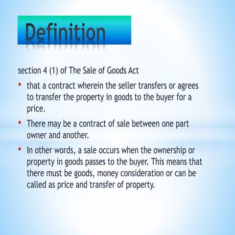 Sale of goods | PPTX