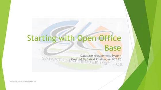 Database concepts using libre office base | PPTX
