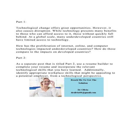 Part 1Technological change offers great opportunities. Howe.docx