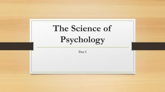 History of Psychology | PPTX | Science