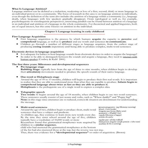 Psycholinguistics - Part 2 | PDF | Parenting Babies and Toddlers ...