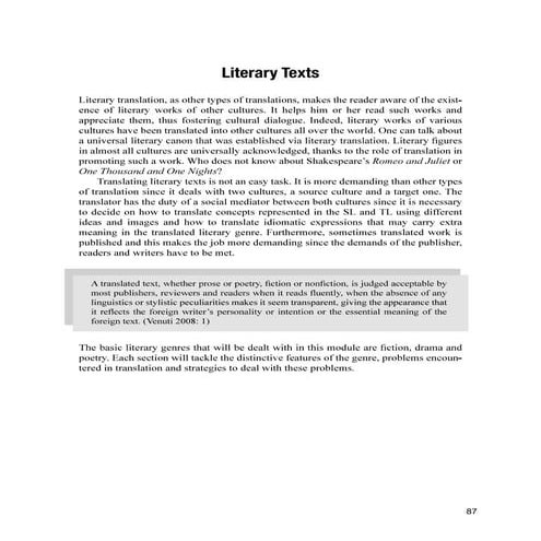 Literary Translation -Translating Fiction | PDF