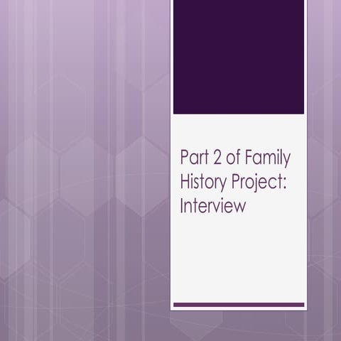 Family History Interview Questions | PDF
