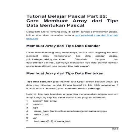 Part 21 Array Dinamis | PDF