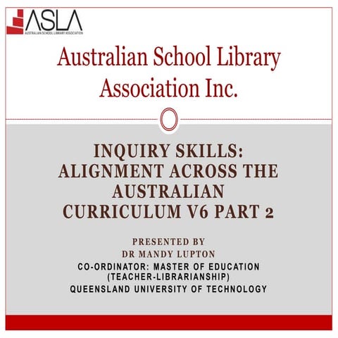 Inquiry Skills: Alignment across the Australian Curriculum | PPT