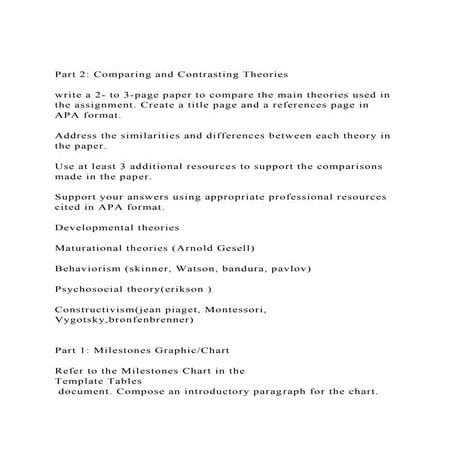 Part 2 Comparing and Contrasting Theorieswrite a 2- to 3-pa.docx