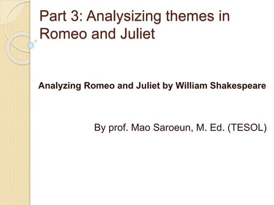 Introduction to Romeo & Juliet - William Shakespeare | PPT