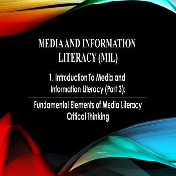 Introduction to Media and Information Literacy | PPTX