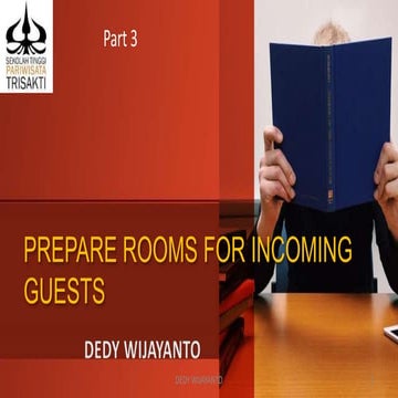 Part 3 prepare rooms for incoming guests | PPTX