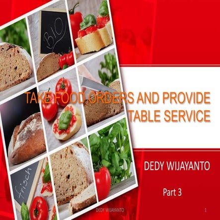 Part 3 take food orders and provide table service | PPTX