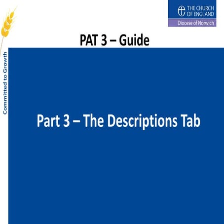 Part 3 - The Descriptions Tab | PPT