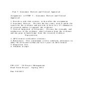 - Part 3 Literature Review and Critical AppraisalAssignment | DOCX