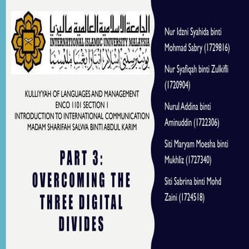 Intro to International communication: Part 3 overcoming the three ...