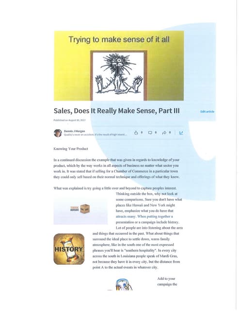 Sales, Does It Make Sense, Part VI | PDF