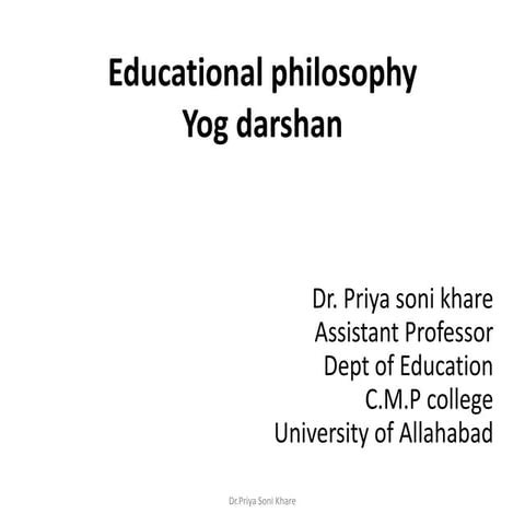 metaphysics ,epistemology and axiology of yog darshan | PPTX