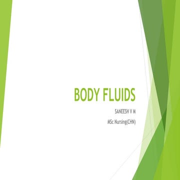 Body Fluids | PPTX