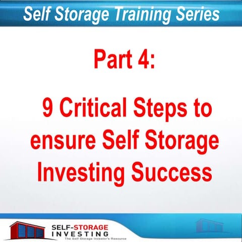 Self Storage Training Series Part 4 | PPT