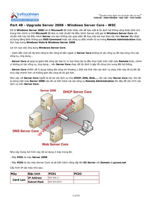Lab 7 windows server 2008 server core | PDF