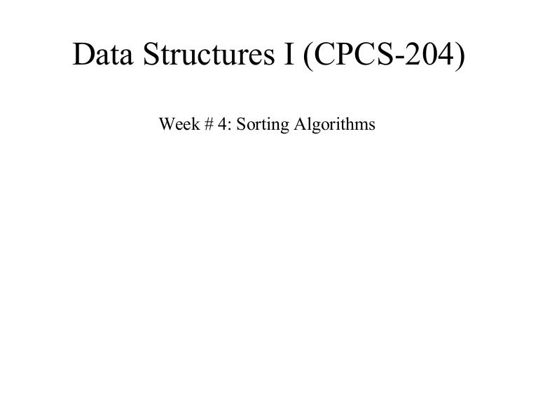 Data Structures- Part4 basic sorting algorithms