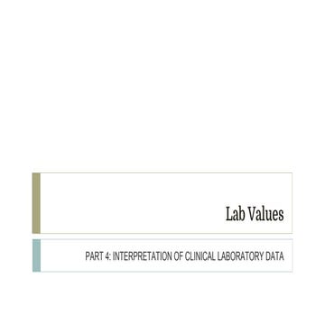 Part 4 laboratory values 2211 | PPT