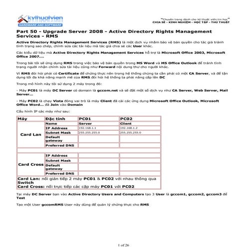 Part 50 upgrade server 2008 - active directory rights management ...