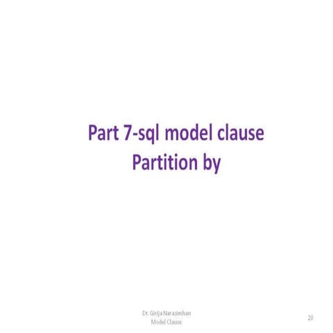 Part 7 sql model-partition by | PPT