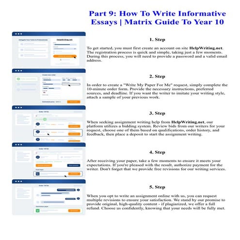 Part 9 How To Write Informative Essays Matrix Guide To Year 10 | PDF
