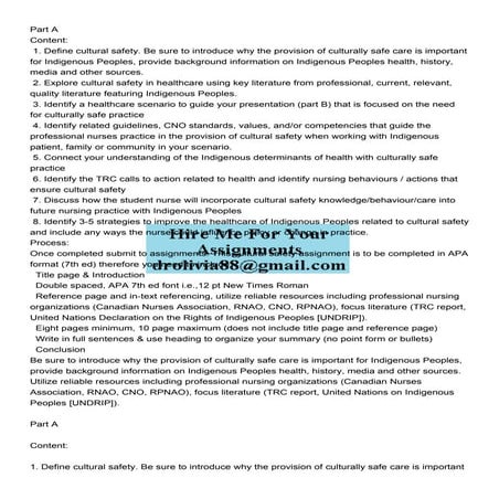 Part AContent 1 Define cultural safety Be sure to introdu.pdf