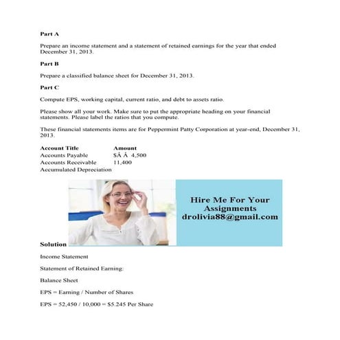 Part A Prepare an income statement and a statement of retained earning.docx