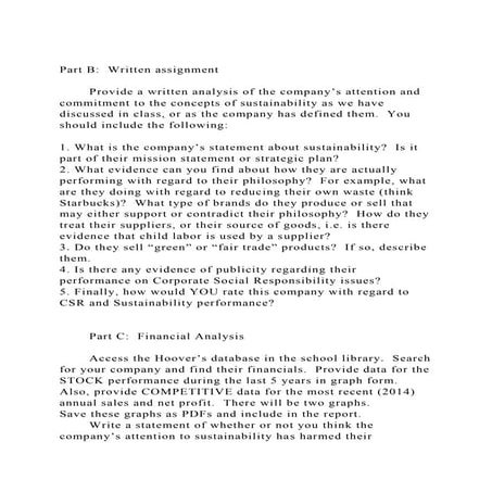 Part B Written assignmentProvide a written analysis of the .docx