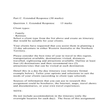 Part C Extended Response (30 marks)Question 1 Extended Res.docx