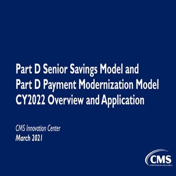 Webinar: Calendar Year 2022 Part D Models Application Overview | PPT