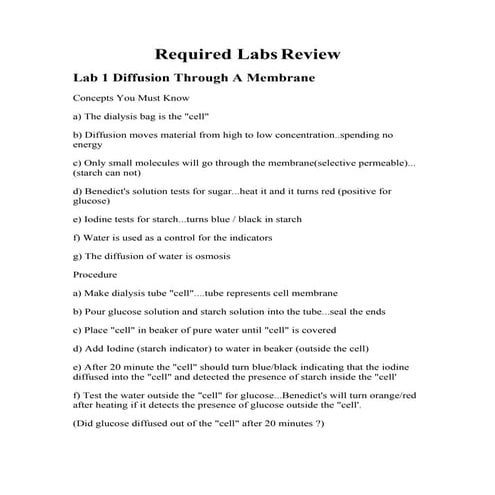 Biology - Part D Regents Review | DOC