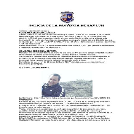 Parte policial | DOC