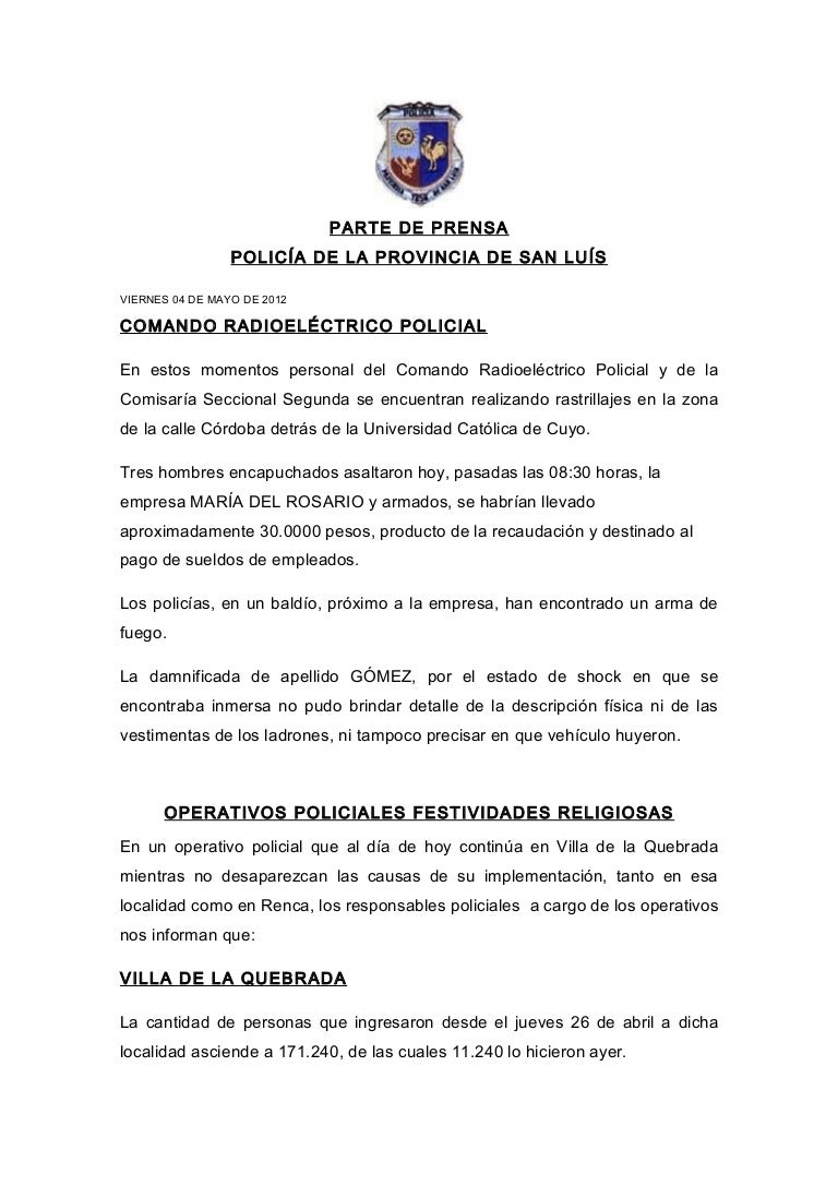 Parte policial