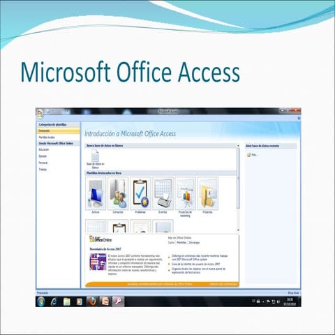 Partes de la ventana de access | PPT