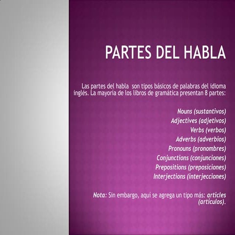 Partes del habla | PDF