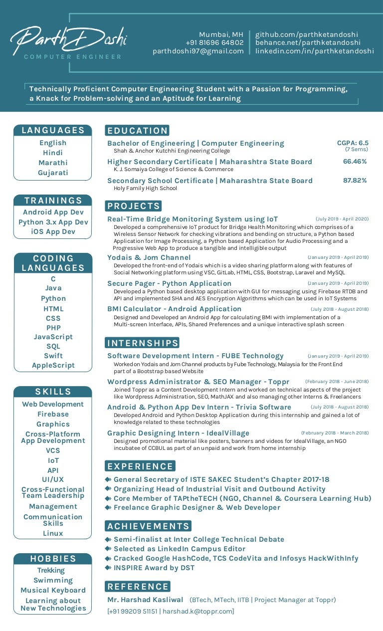 Parth Doshi Resume