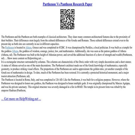Parthenon Vs Pantheon Research Paper | PPT